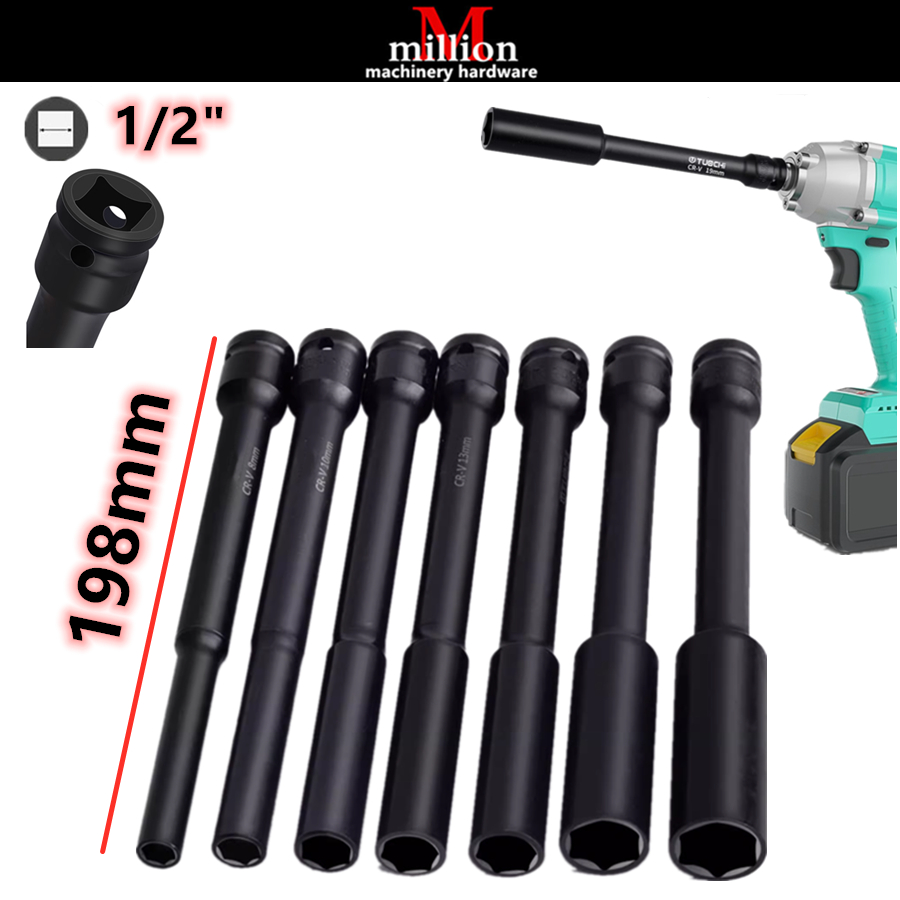 (1pc) 1/2" 8-19mm x 198mm Length Extra Long Deep Impact Box Socket ...