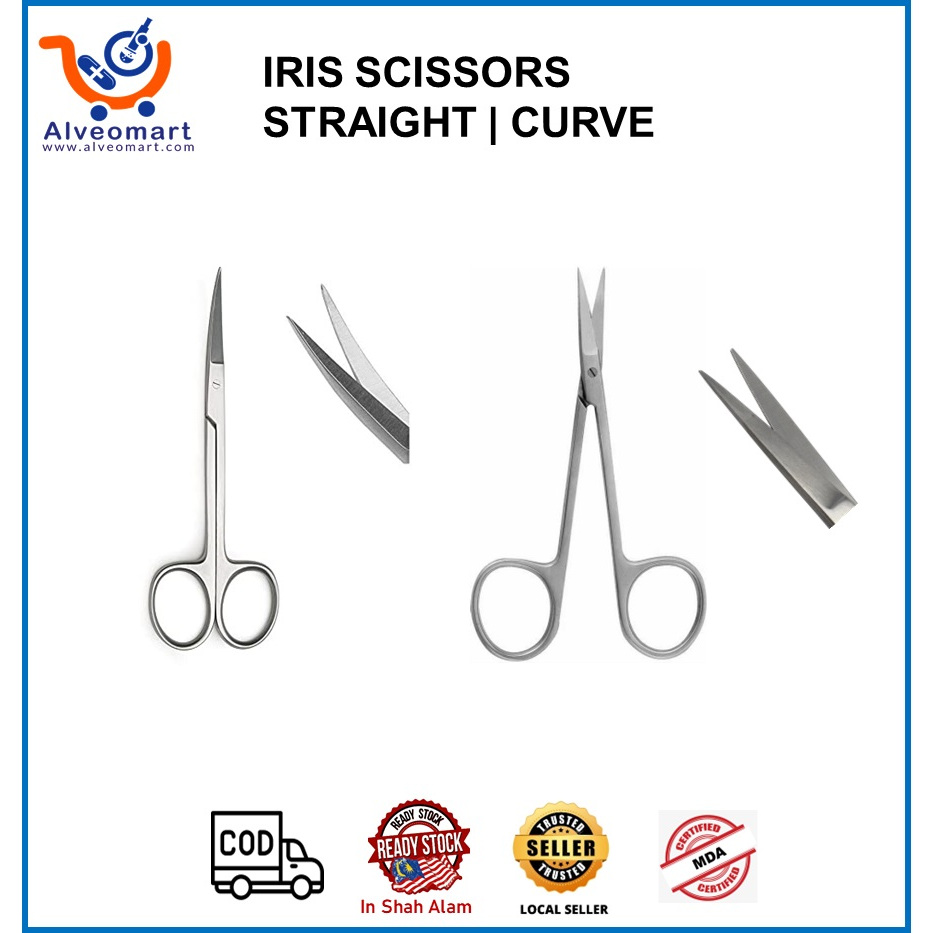 RHEIN Iris Scissors Standard (STR) Curved (CVD) Size 11.5CM 5" Sharp ...