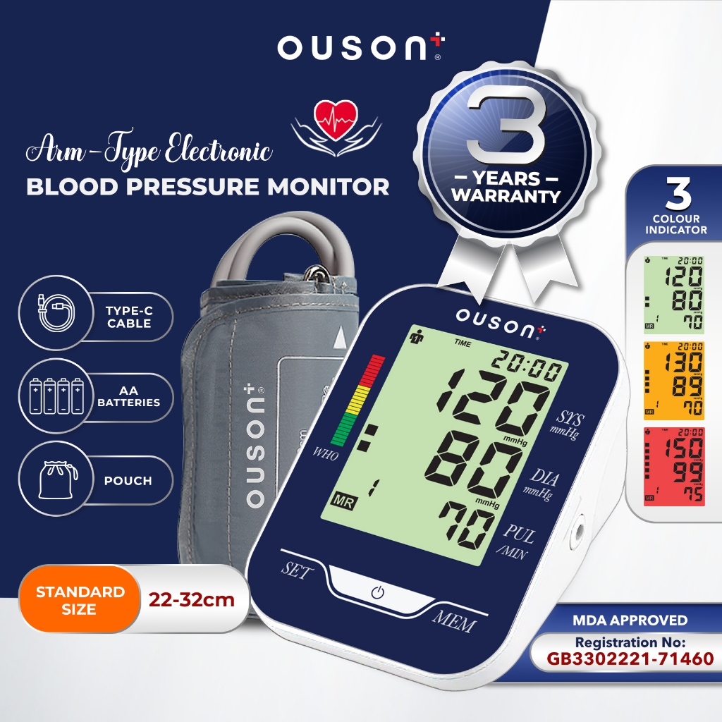 OUSON Blood Pressure Monitor Bp Blood Pressure Machine 血壓測量器 Mesin ...