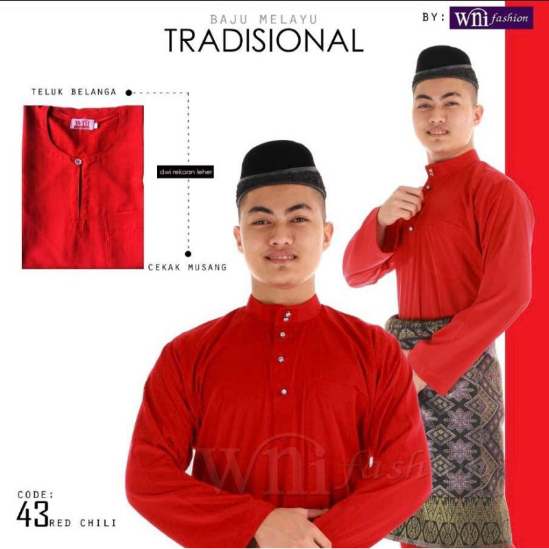 BAJU MELAYU TRADISIONAL RED CHILI | Shopee Malaysia
