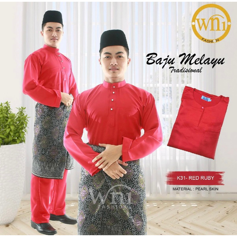 BAJU MELAYU TRADISIONAL RED RUBY | Shopee Malaysia
