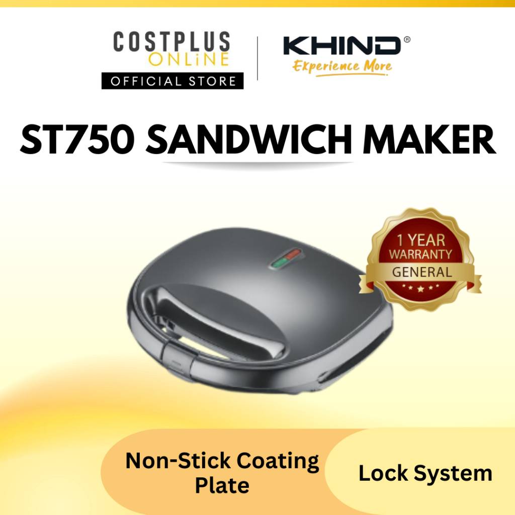 Khind ST810/ST750 Sandwich Maker Sandwich Toaster 750W Pembuat Sandwich ...