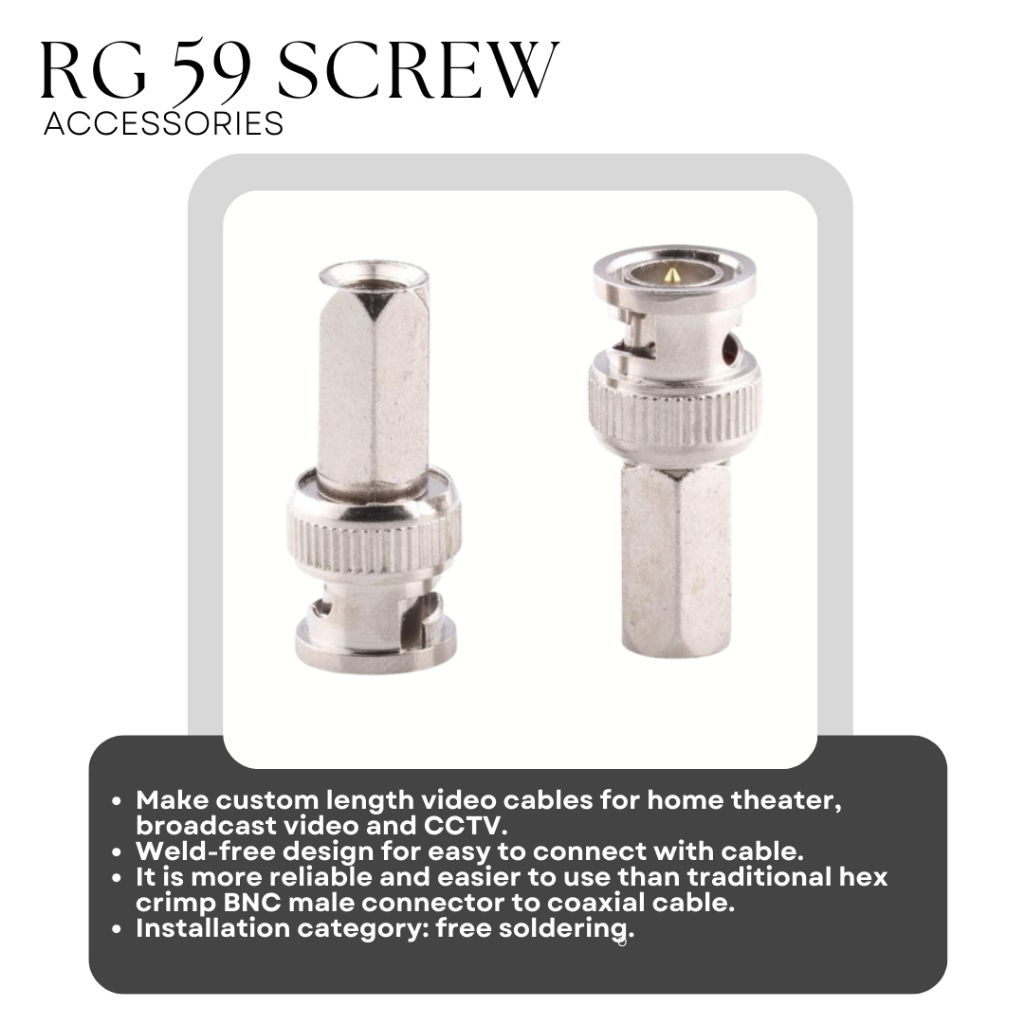DAHUA CCTV Analog BNC RG59 Screw/Twist Type CCTV Connector For Coaxial ...