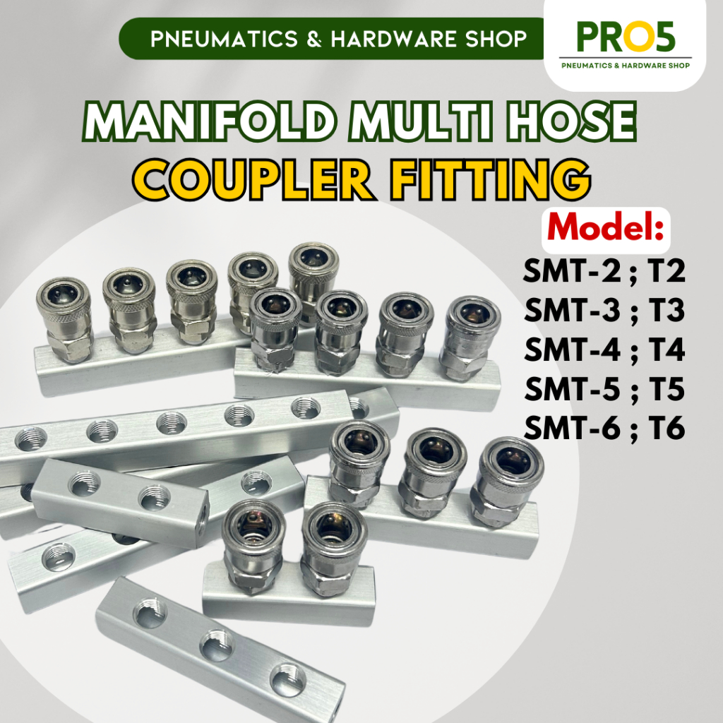 2/3/4/5/6 Way 1/4 SMT Quick Connector Air Compressor Manifold Multi ...