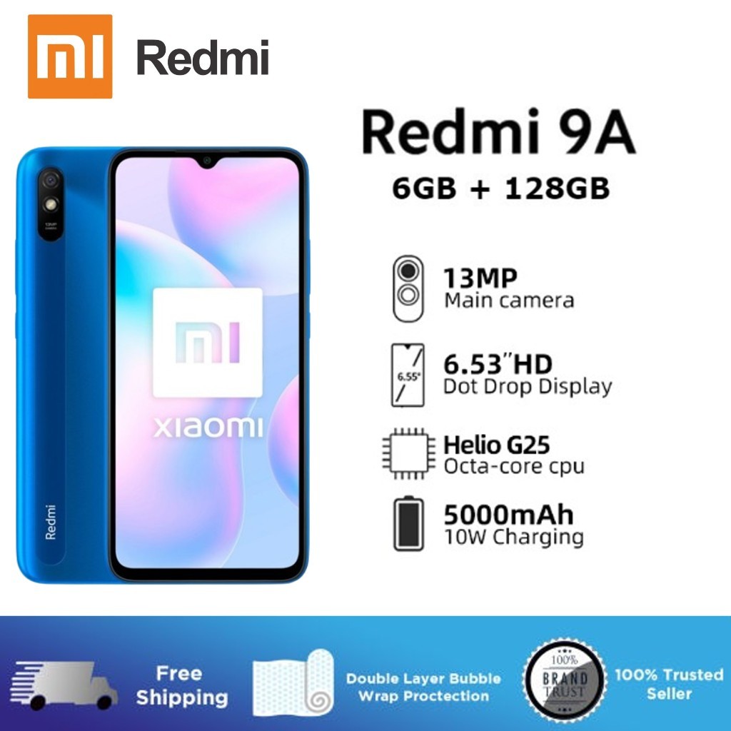 Original Xiaomi Redmi 9A Global Firmware Smartphone 4GB+64GB/128GB Unlocked Xiaomi Smart Phone ...