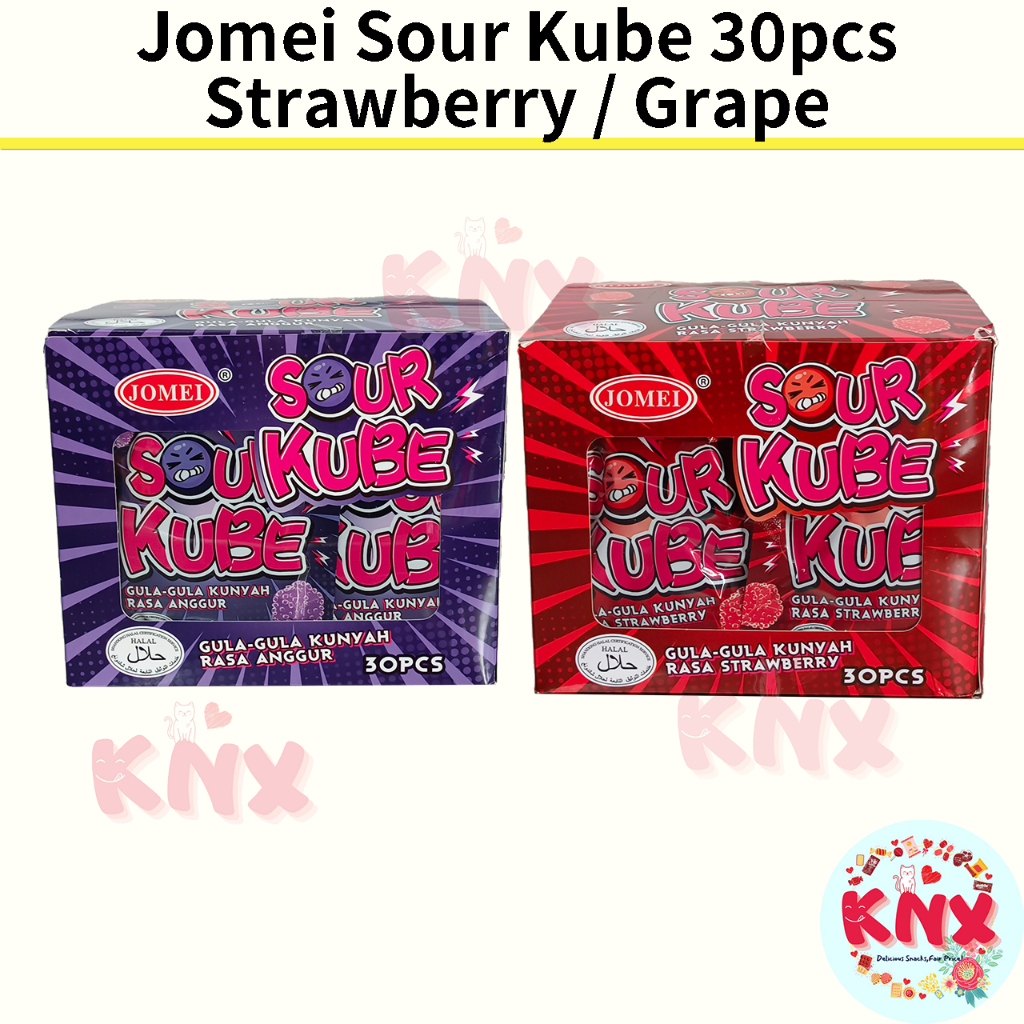 Jomei Sour Kube Gula Kunyah Rasa Strawberry / Anggur | Shopee Malaysia