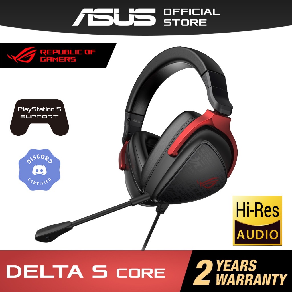 ROG Delta S Core Wired Gaming Headset Lightweight 3.5mm Virtual 7.1 ...