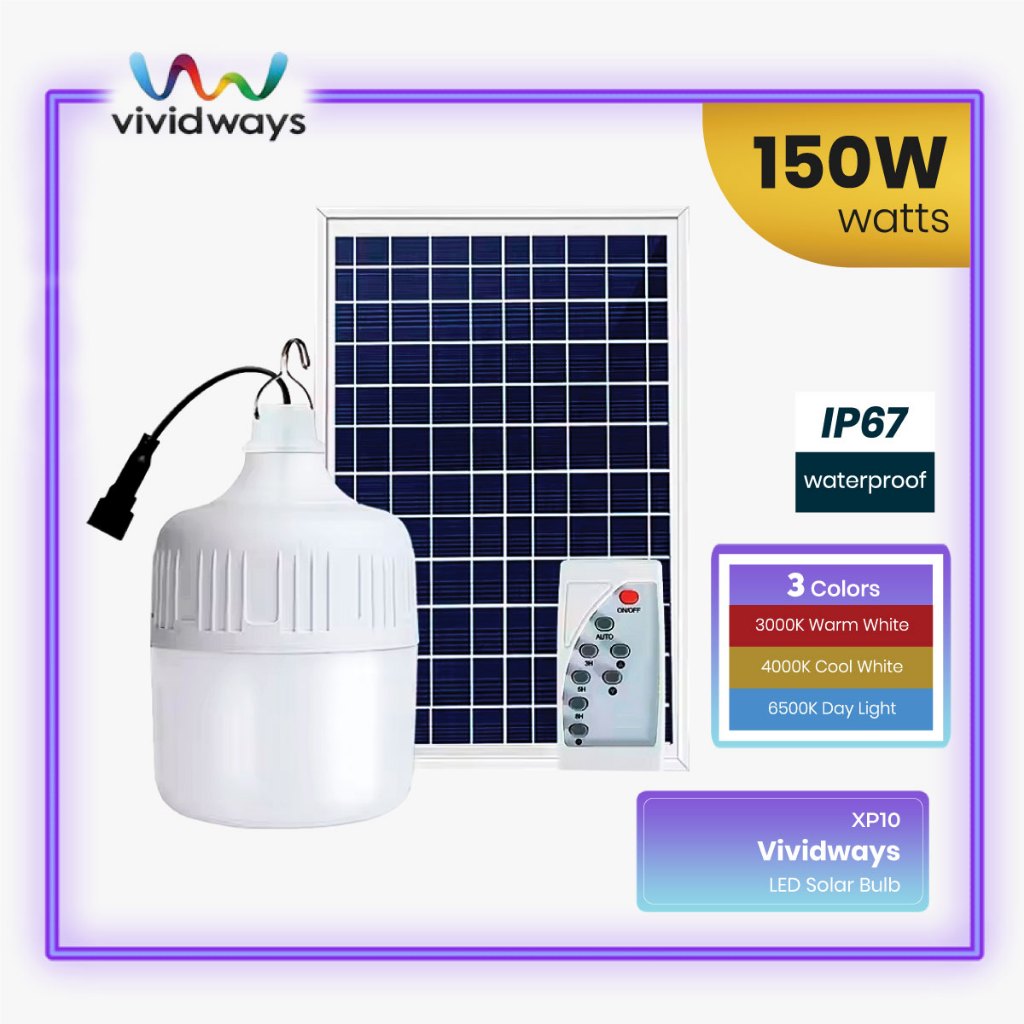 K2 VIVIDWAYS XP10 LED Solar Bulb 150W 3 Colors Light | Shopee Malaysia