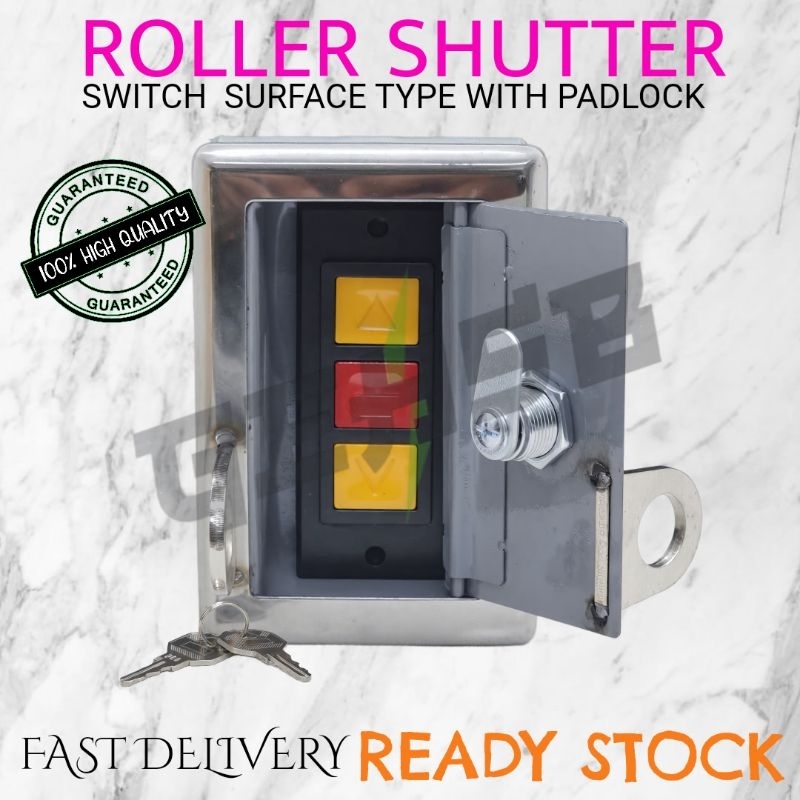 ROLLER SHUTTER SWITCH SURFACE TYPE WITH PAD LOCK | Shopee Malaysia