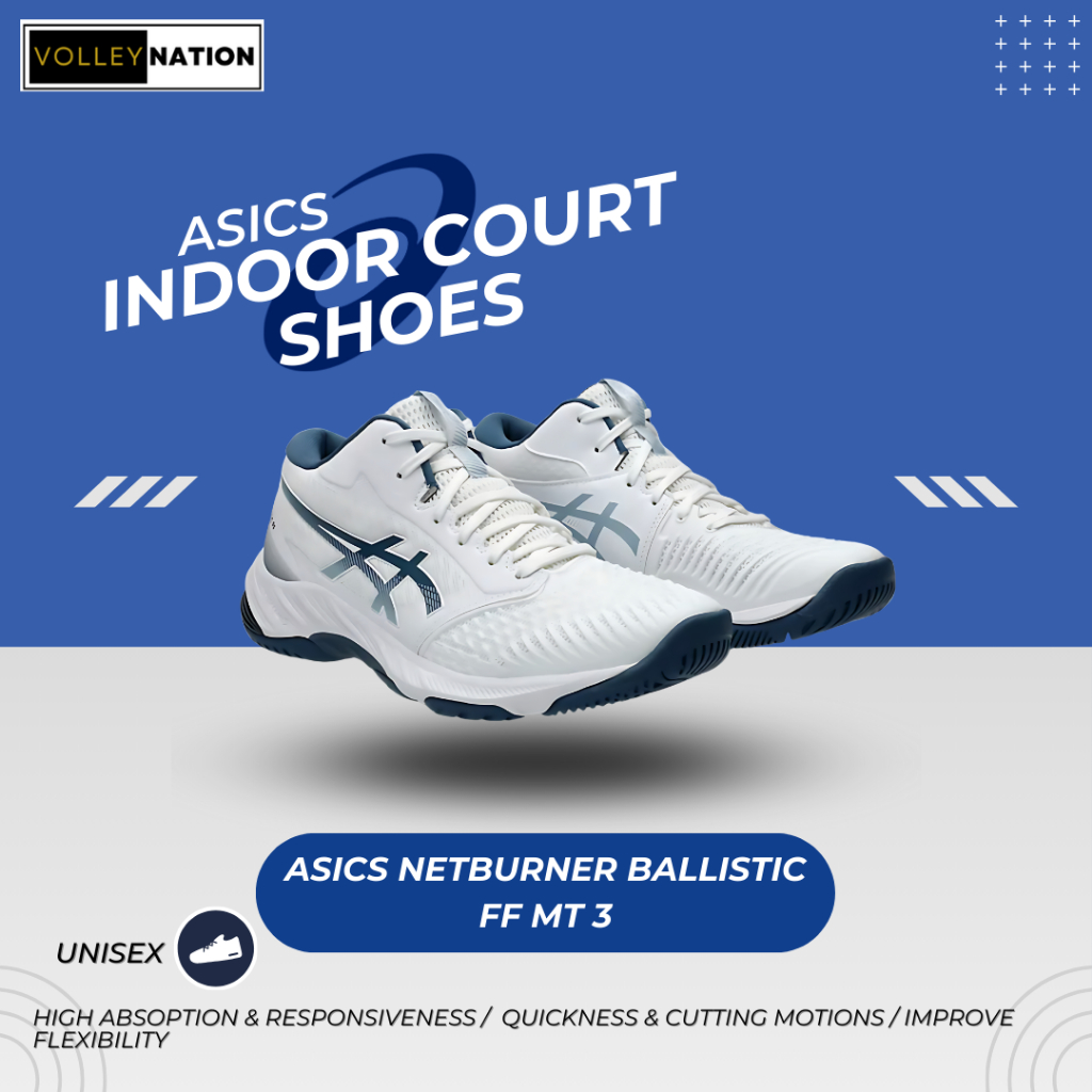 Asics Netburner Ballistic FF MT 3 White / Vintage Indigo | Shopee Malaysia