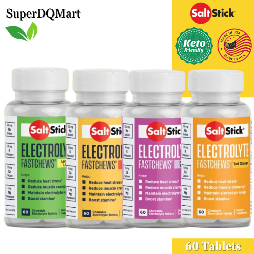 SaltStick Electrolyte FastChews 60 Chewable Tablets - Salt Tablets for ...