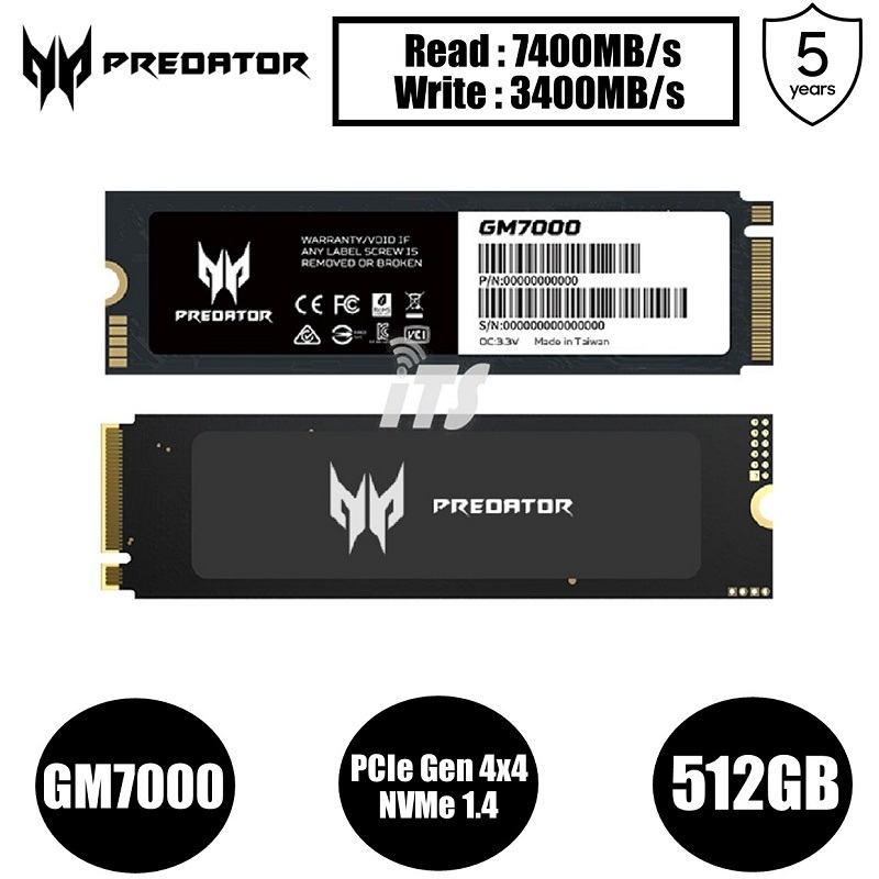 Acer Predator GM7000 M.2 PCIe 4x4 NVMe 1.4 SSD (512GB/1TB) | Shopee ...