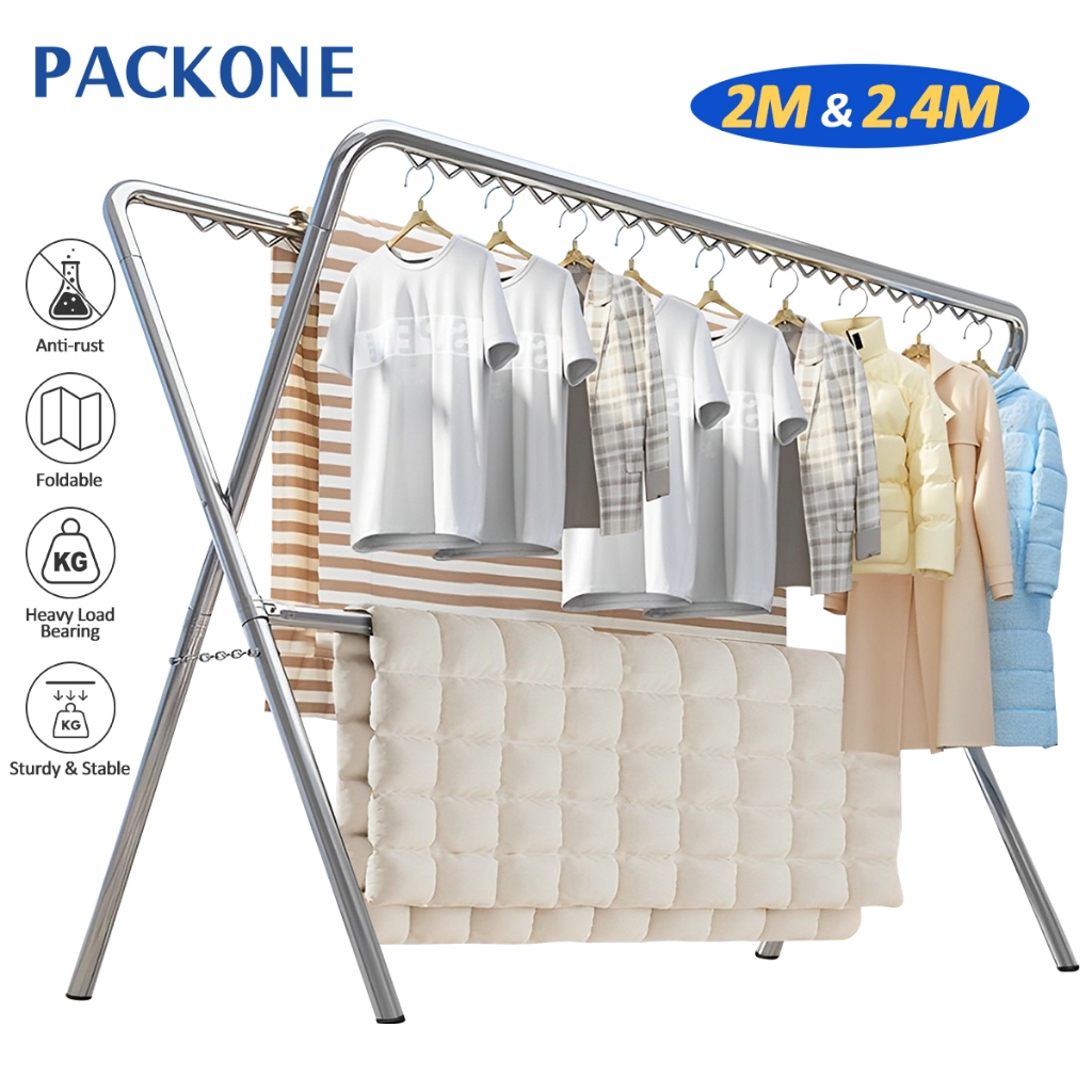 PACKONE Rak Baju Clothes Rack Laundry Rack Clothes Hanging Rack ...
