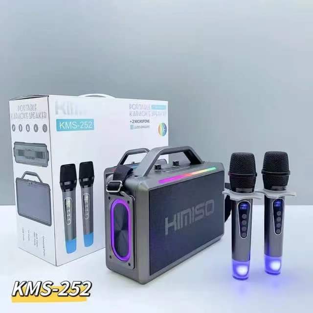 KIMISO KMS-252 RGB Luminous Wireless Bluetooth Dual Microphone Karaoke ...