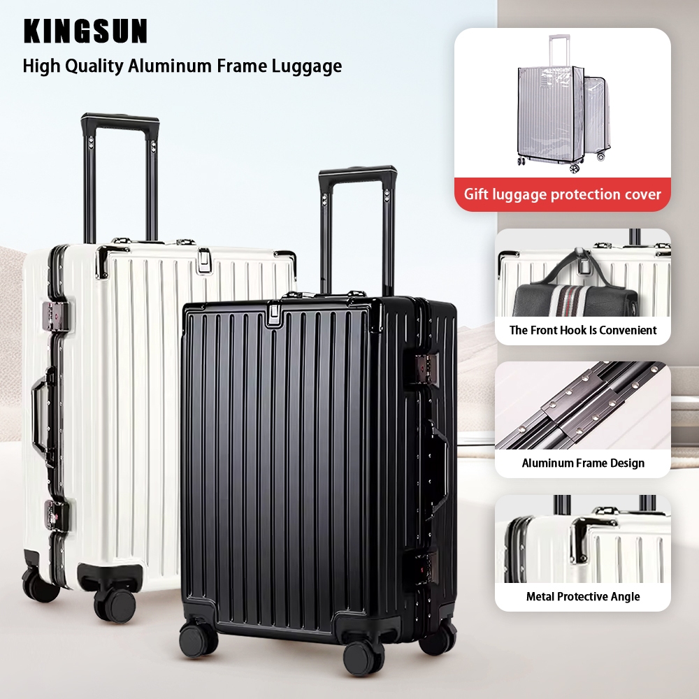 KINGSUN Travel Luggage High Quality Aluminum Frame Suitcase 20/24'' ABS ...