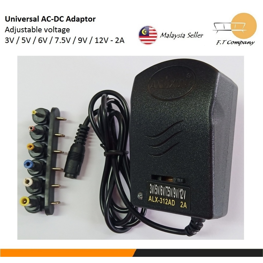 Universal Adapter Adjustable Voltage and 6 Pin AC 100V-240V to DC 3V 5V ...