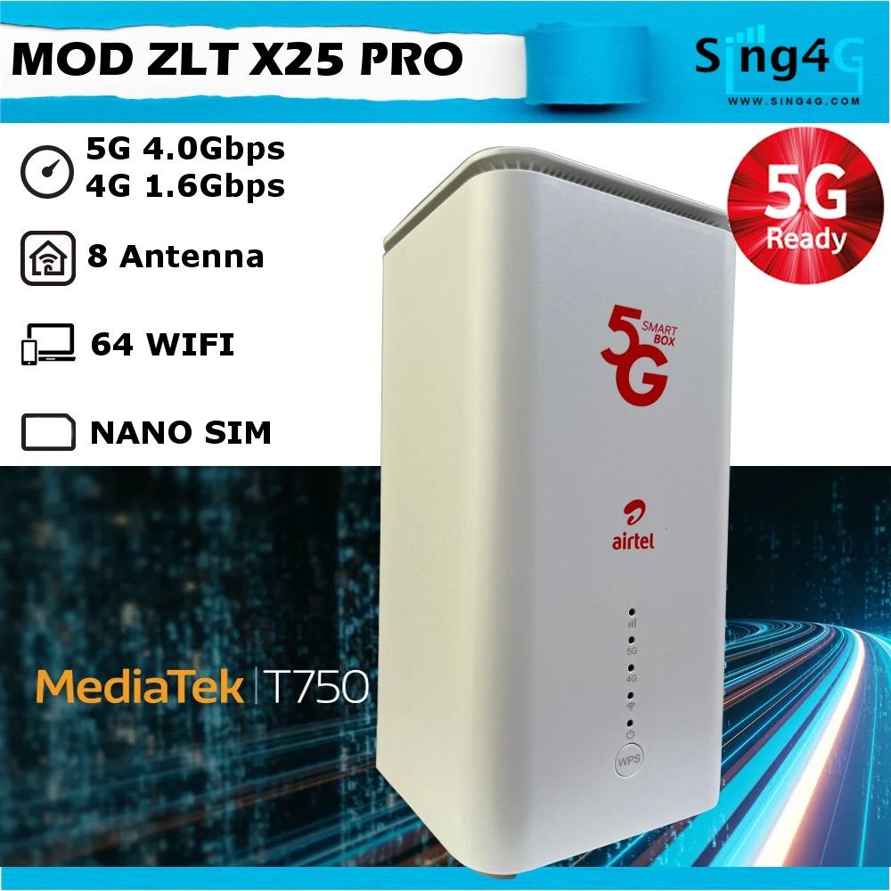 (Modified) ZLT X25 PRO Airtel 5G Router (4Gbps 64WIFI 2LAN)5G HIGH ...