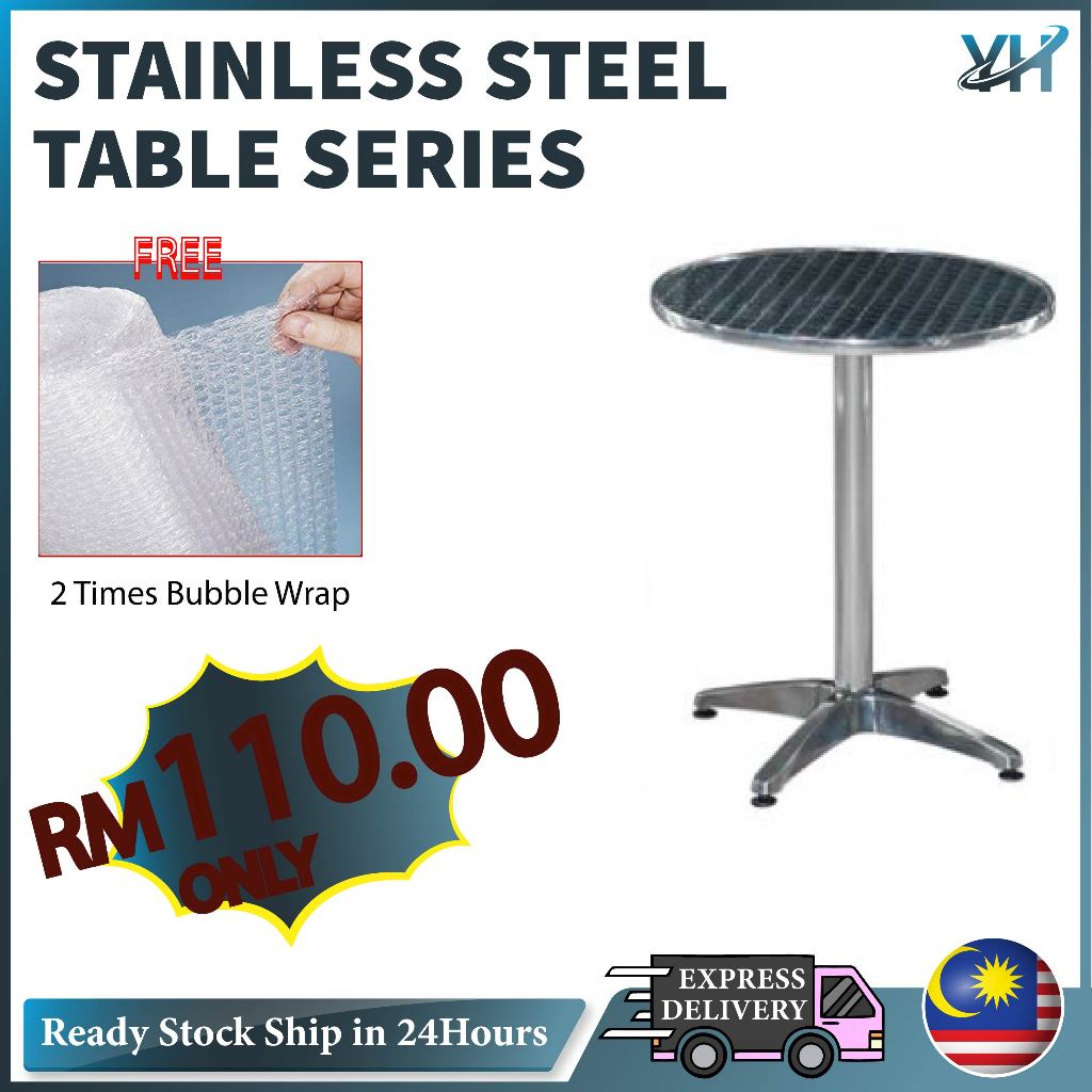 Aluminium Round Table Outdoor Table Meja Bulat Meja Aluminium Garden ...