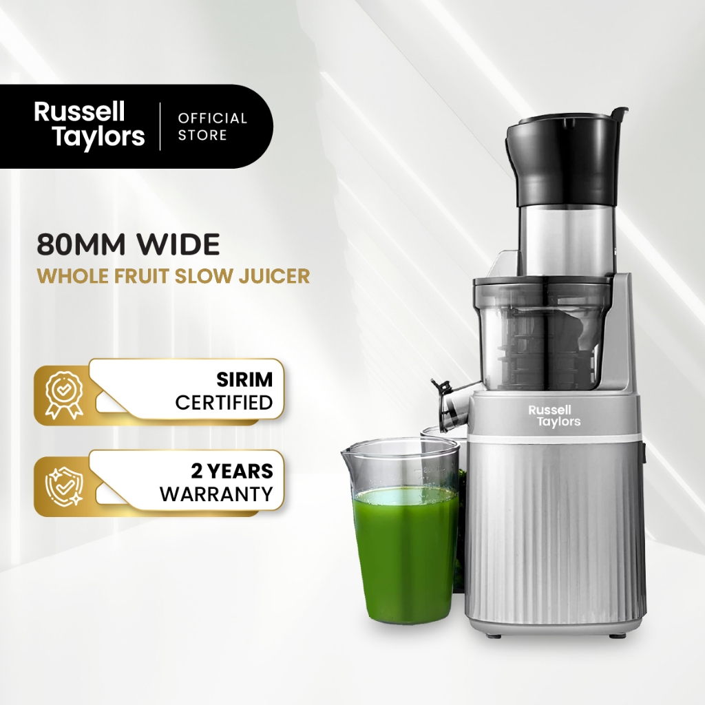 Russell Taylors Masticating Cold Press Slow Juicer with 80mm Wide ...