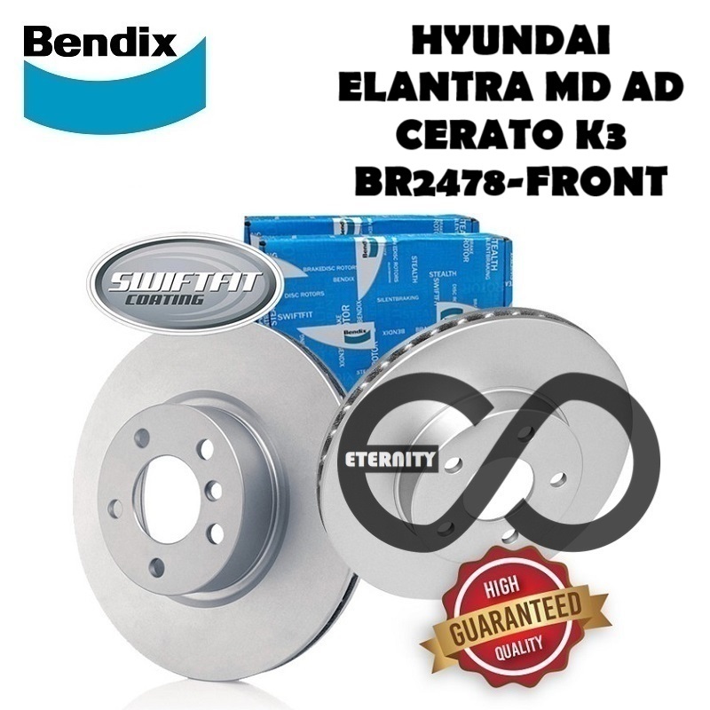 Original Bendix Swiftfit BR2478 Front Disc Rotor - Hyundai Elantra MD ...