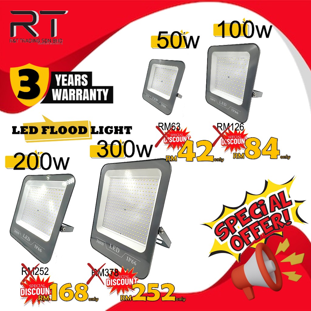 [PREMIUM] LED Spotlight Floodlight 50W 100W 200W 300W floodlight ...