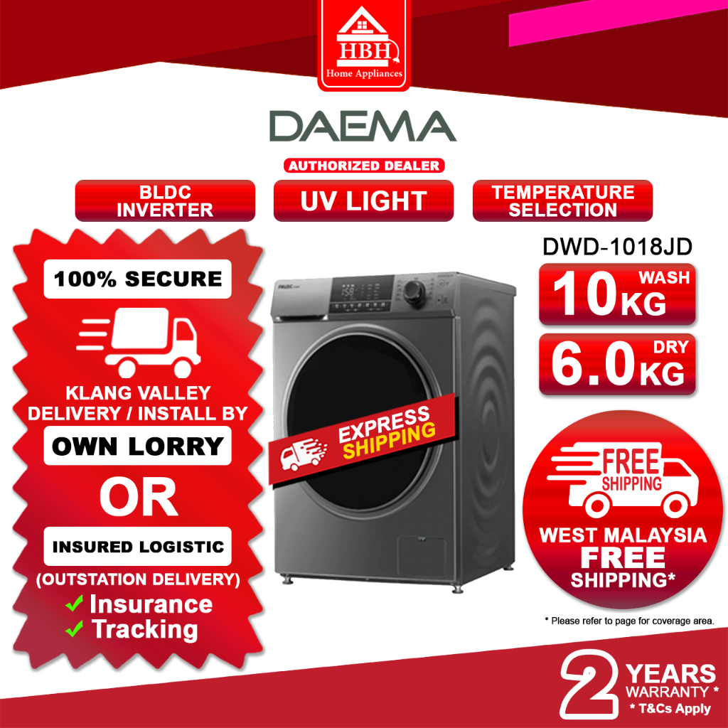 (FREE DELIVERY) Daema DWD-1018JD 10KG + 6KG Washer Dryer 1018JD ...