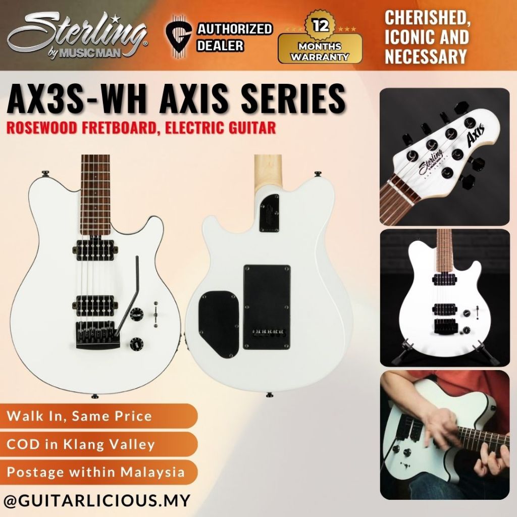 Sterling By Music Man AX3S-WH AXIS Series Electric Guitar - White ...