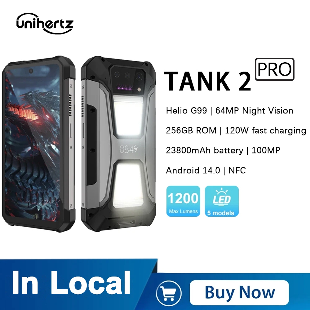【NEW】Unihertz tank 2 Pro 8849 rugged with projector 2.4K 23800 mAh 24GB ...