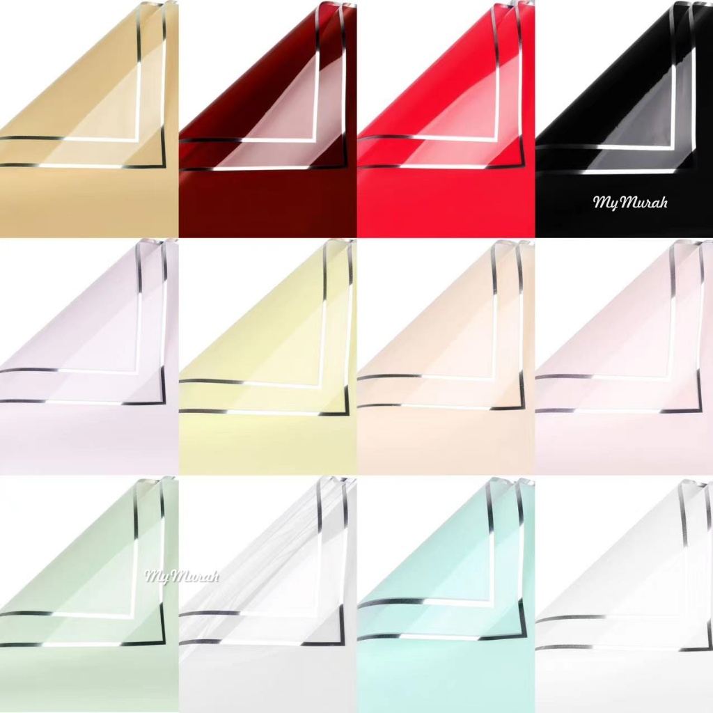 (20PCS) SILVER RIM Waterproof Flower Wrapping Paper Bouquet Gift ...