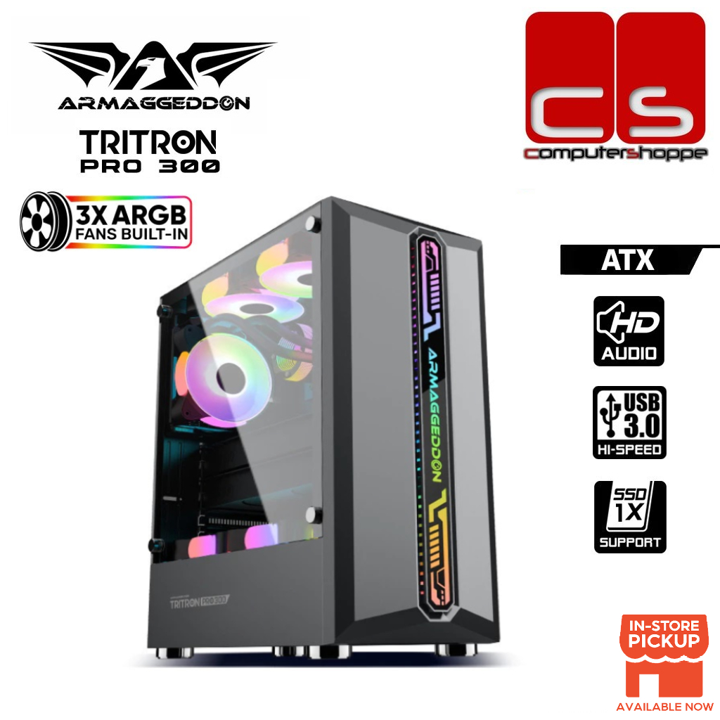 Armaggeddon Tritron Pro 300 ATX PC Case - Black/White | Shopee Malaysia