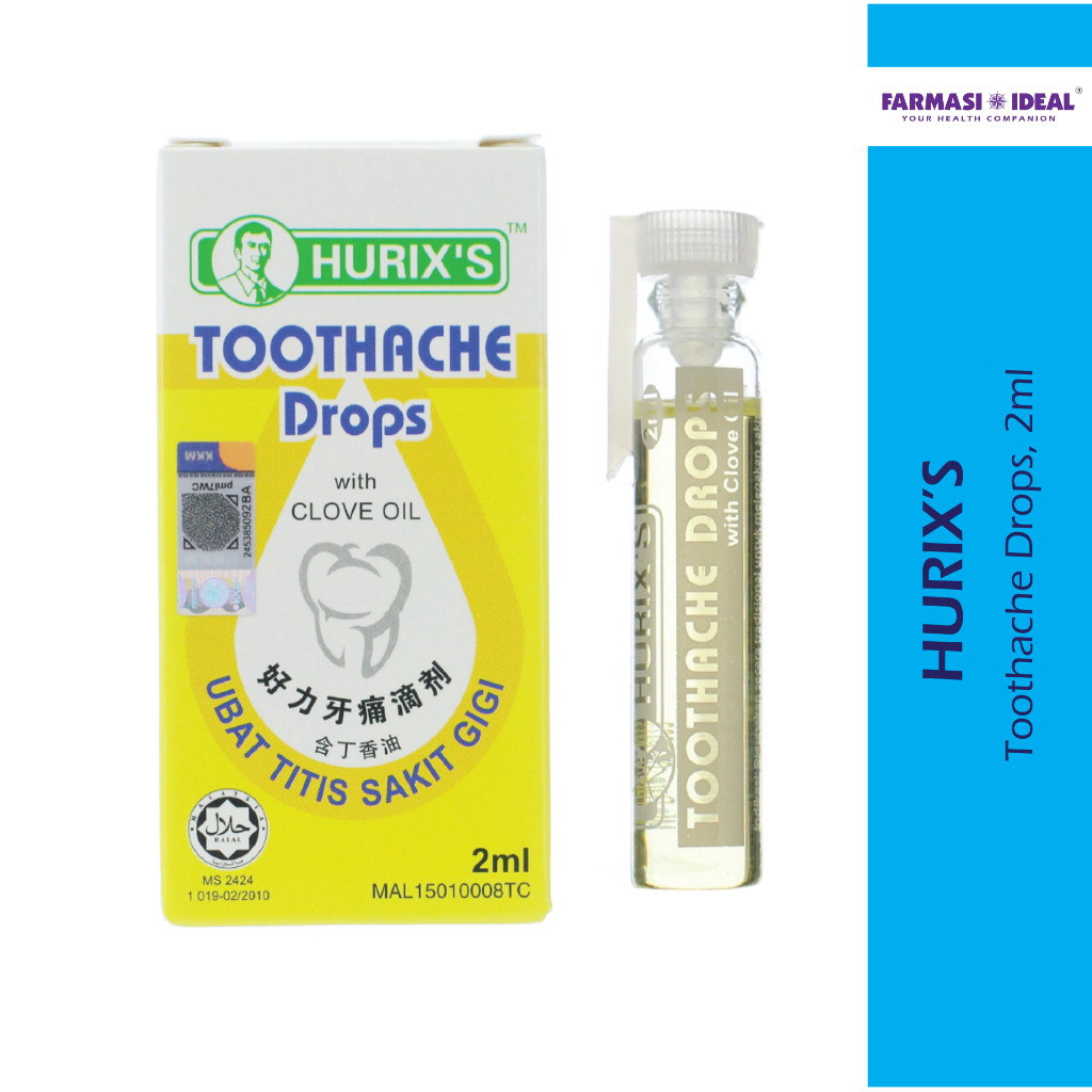 Hurix's Toothache Drop with Clove Oil, 2ml | Shopee Malaysia