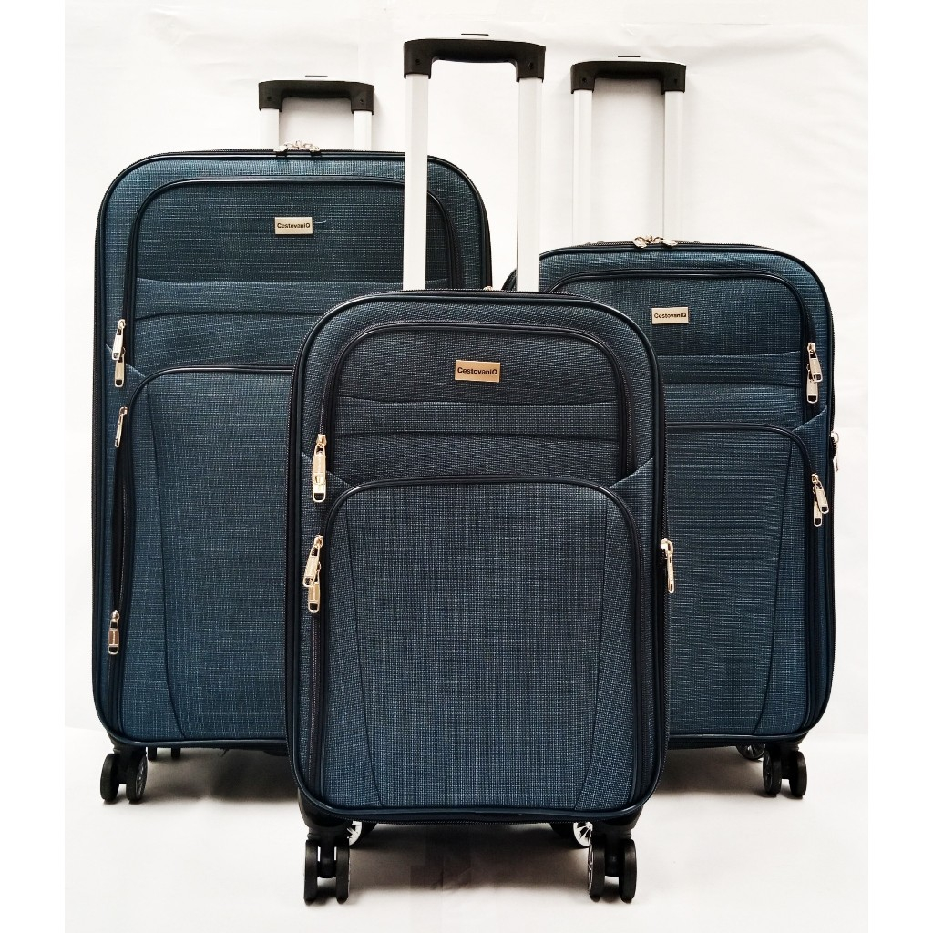 Cloth trolley luggage with double wheels 20"/24"/28" | Shopee Malaysia