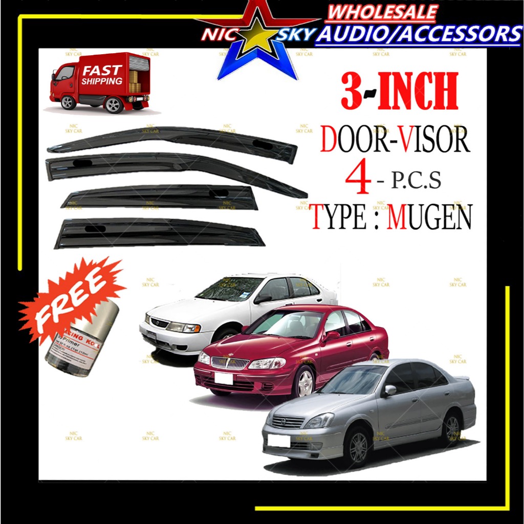 (4 Pintu) Best Quality Air Press Sentran N16 Door Visor MUGEN 4 Pintu ...