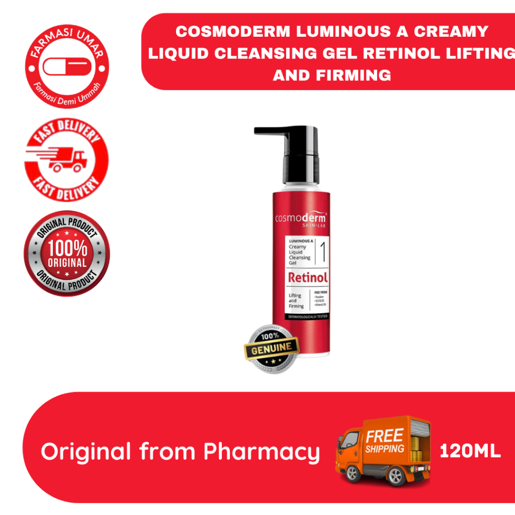 COSMODERM Luminous A Creamy Liquid Cleansing Gel 120ml (Retinol ...