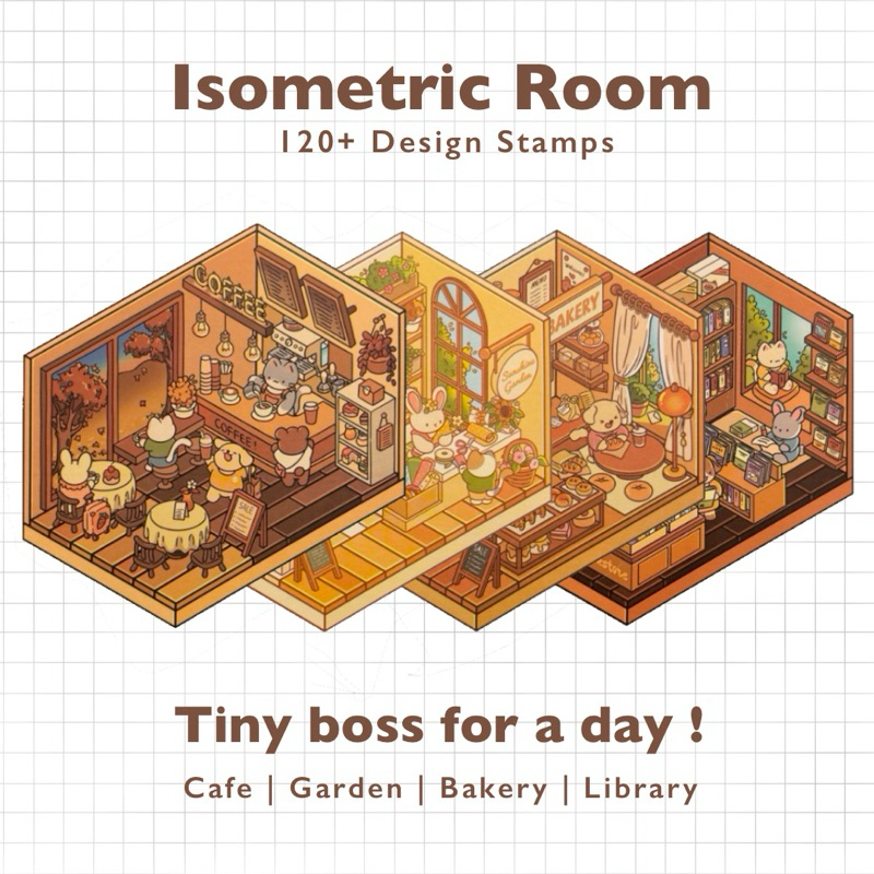 Isometric Stickers Room DIY Home Interior Design Art Cute Stickers ...