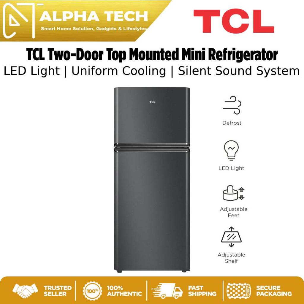 TCL Two-Door Top Mounted Mini Refrigerator for Small Family Size (165L ...