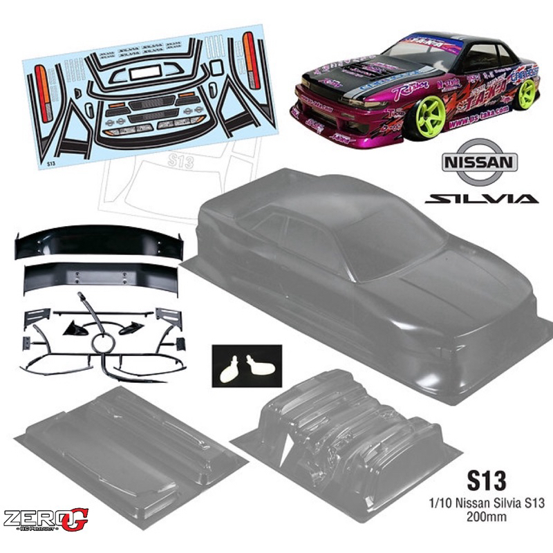 Team C Racing TeamC Nissan S13 Silvia 1/10 200mm Rc Rwd Drift Car ...