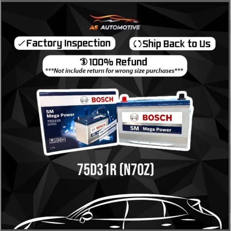 N70Z | 75D31R Battery BOSCH Car Battery - Bateri Kereta Toyota HILUX ...