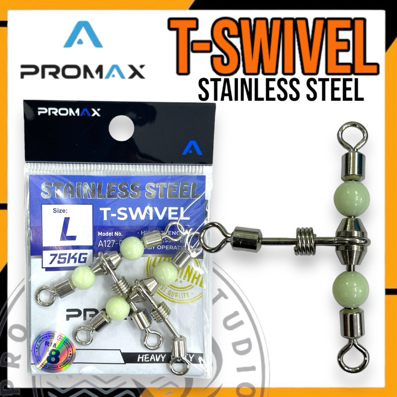 PROMAX STAINLESS STEEL T SWIVEL SNAP FISHING SNAP | Shopee Malaysia