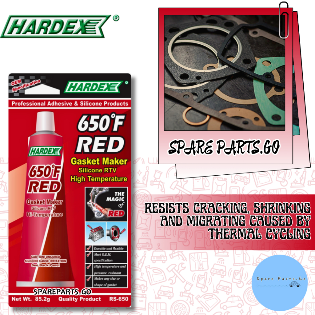 🔥[Ready Stock现货]🔥 HARDEX RS650 Hi-Temp Red RTV Gasket Maker💯Original ...