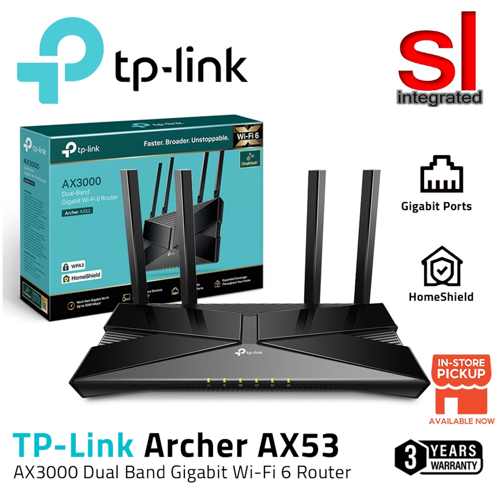 TP-Link Archer AX53 AX3000 Dual Band Gigabit WiFi 6 Router Mesh WiFi ...