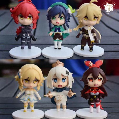 Genshin Impact (12pcs) Anime Cute Figure Hutao Paimon Venti Amber ...