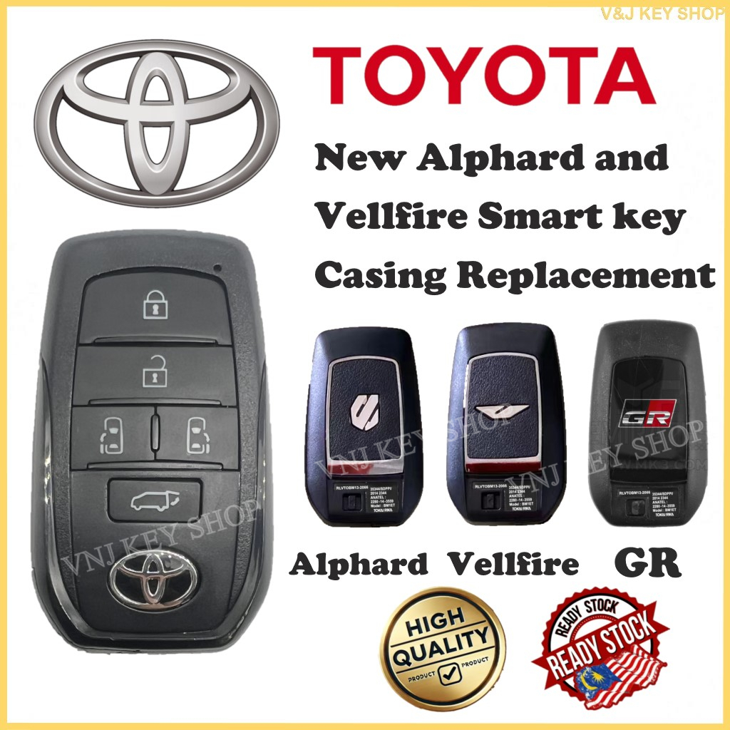 🔥High Quality Toyota Alphard Vellfire Remote key Cover 5 Button Case ...