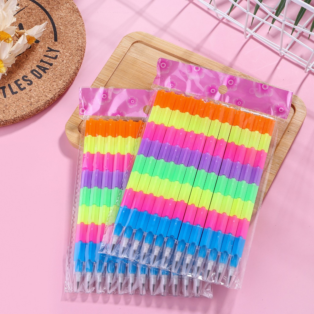 12pcs Stackable Plastic Pencils, Multipoint Non-Sharpening Stackable ...