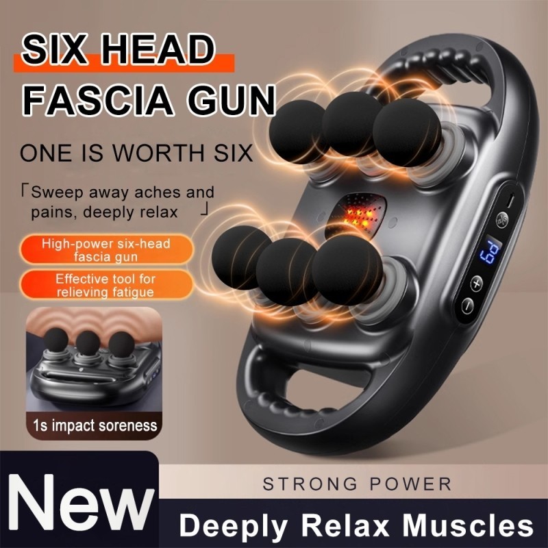 Six-Head Massage Gun Fascia Gun Nine gear modes twenty different gear ...