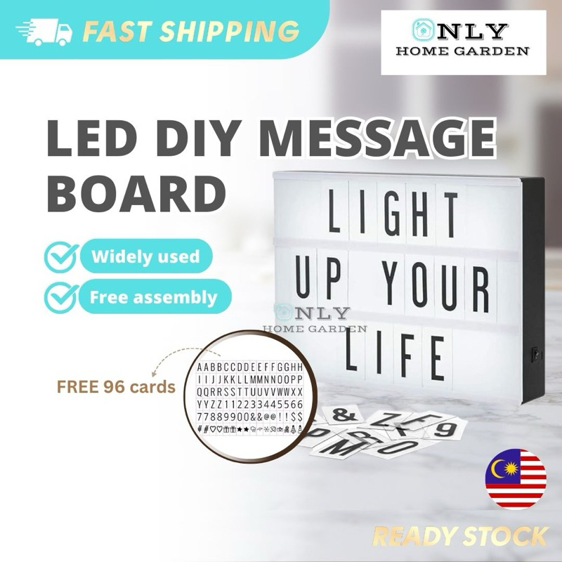OnlyHomeGarden LED Light Board Led Box Alphabet Light Message Box DIY ...