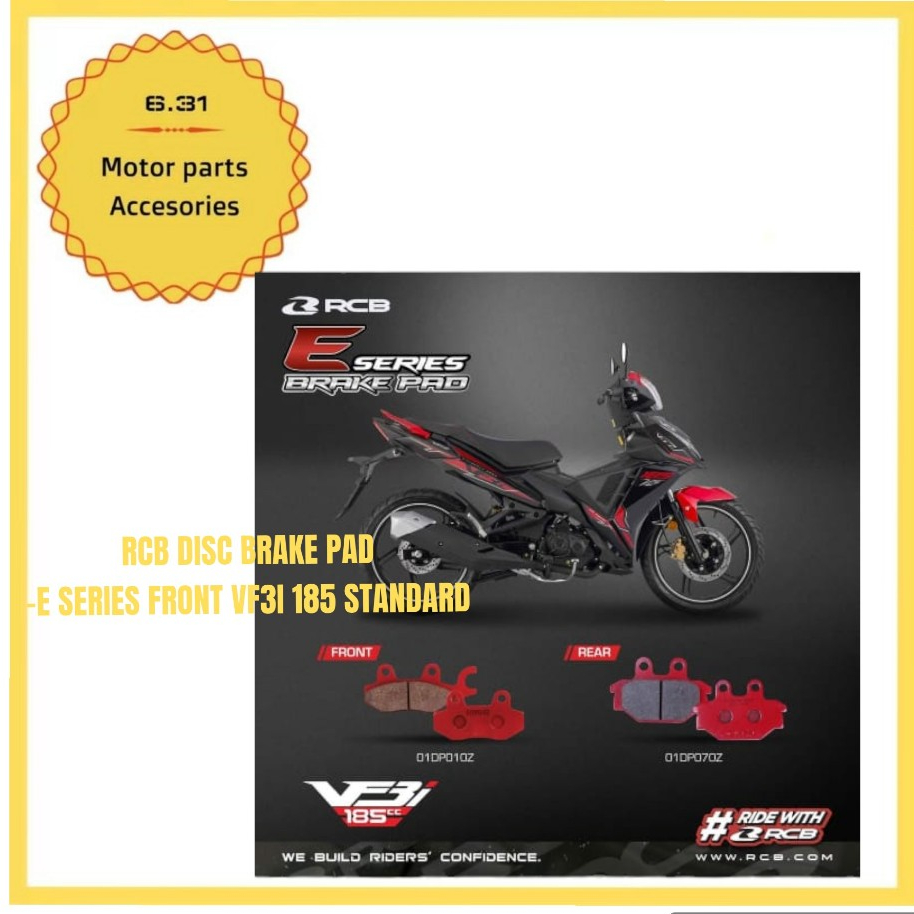 RCB E SERIES BRAKE PAD SYM VF3I 185 FRONT AND REAR DEPAN BELAKANG FOR ...