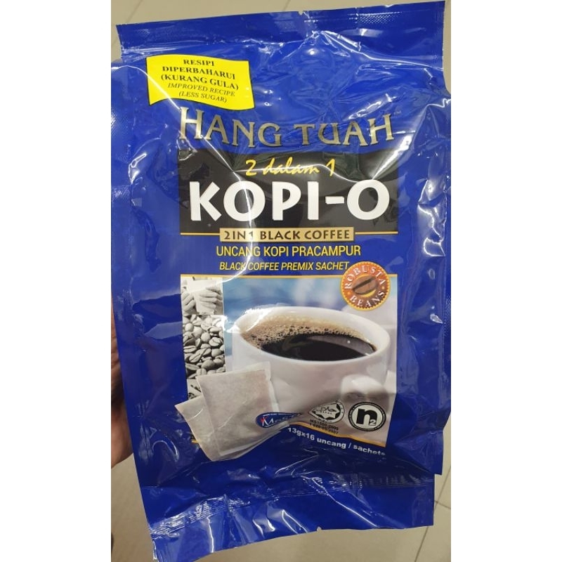 HANG TUAH 2 DALAM 1 KOPI O KURANG GULA UNCANG KOPI PRACAMPUR ROBUSTA BEANS 208G (13G x 16S) EXP ...