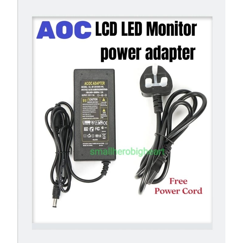Replacement aoc Power Adapter 12V3A 12V5A for AOC E2043 E2243 E2343 LCD ...
