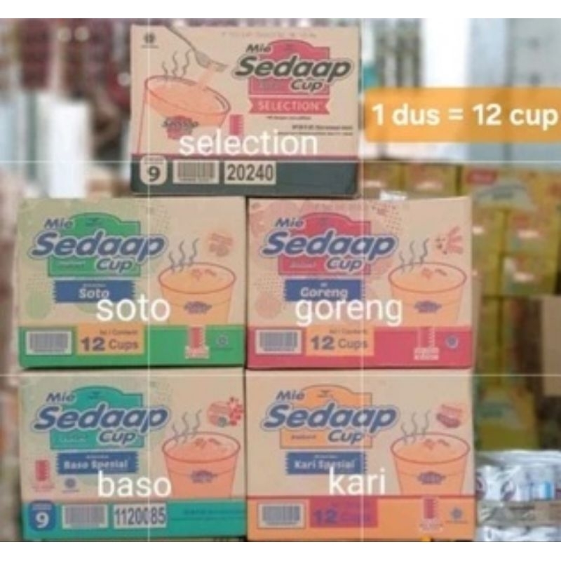 Mie Sedaap intant Cup Goreng,Kuah Berbagai Varian Rasa.Harga Untuk Satu ...